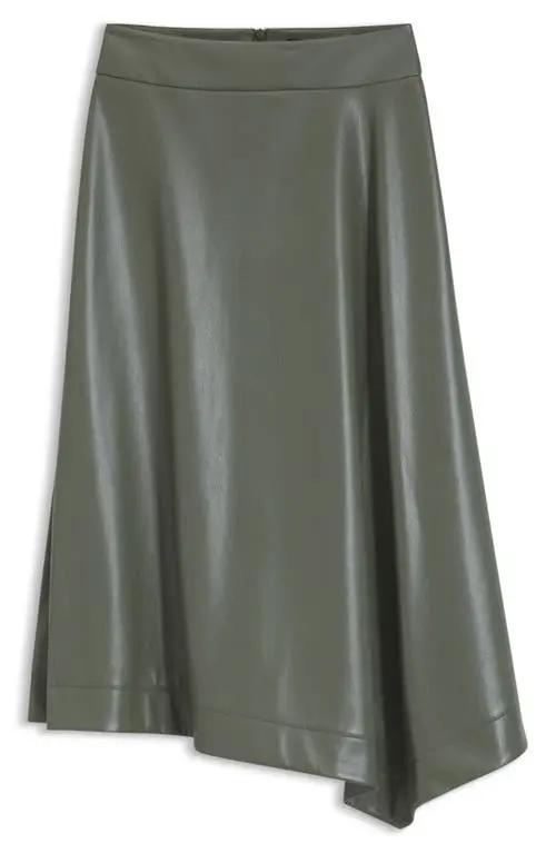 BOSS Ventara Faux Leather Midi Skirt