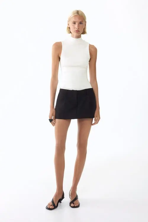 H&M Viscose Mock Turtleneck Top - White