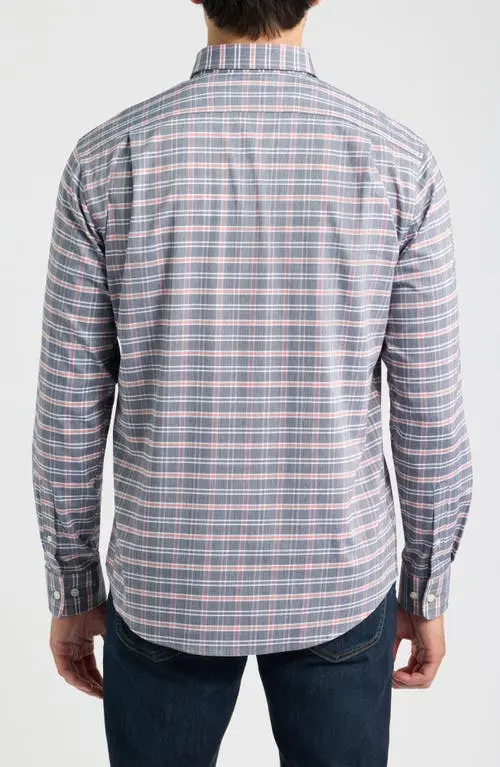 Johnnie-o Basswood Plaid Performance Long Sleeve Button Down Shirt - Navy