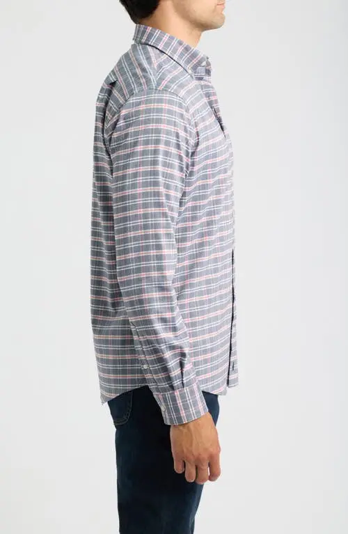 Johnnie-o Basswood Plaid Performance Long Sleeve Button Down Shirt - Navy