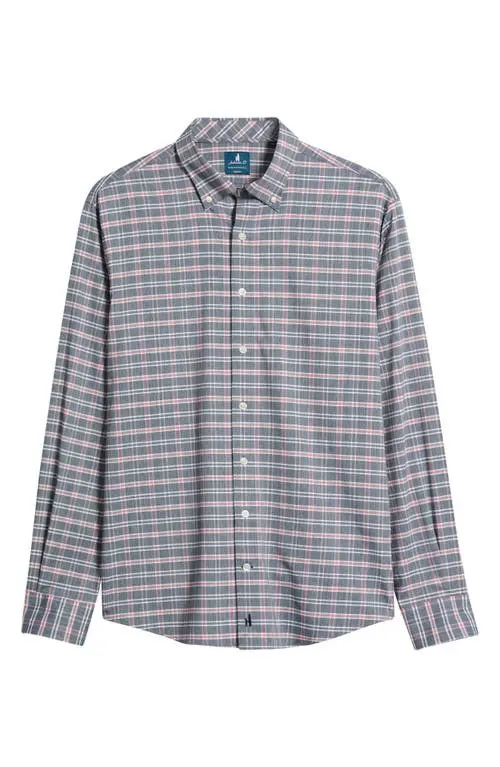 Johnnie-o Basswood Plaid Performance Long Sleeve Button Down Shirt - Navy