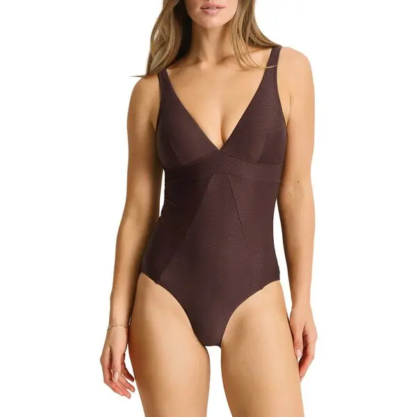 SEA LEVEL Zen Scoop Back One-piece Swimsuit - Cocoa