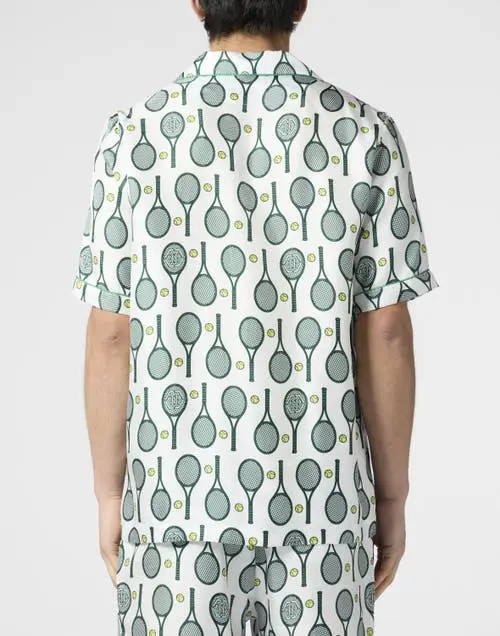 Philipp Plein Silk Bowling Shirt Tennis