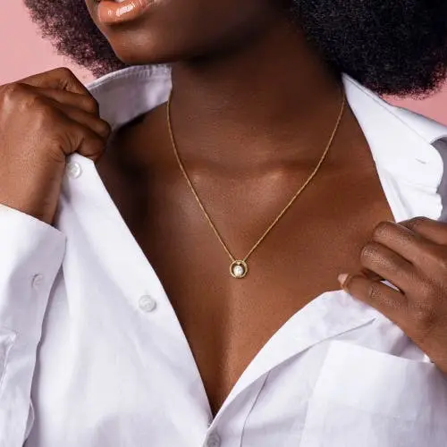 JULIANNA B. Cultured And Diamond Necklace In 10k Yellow Gold