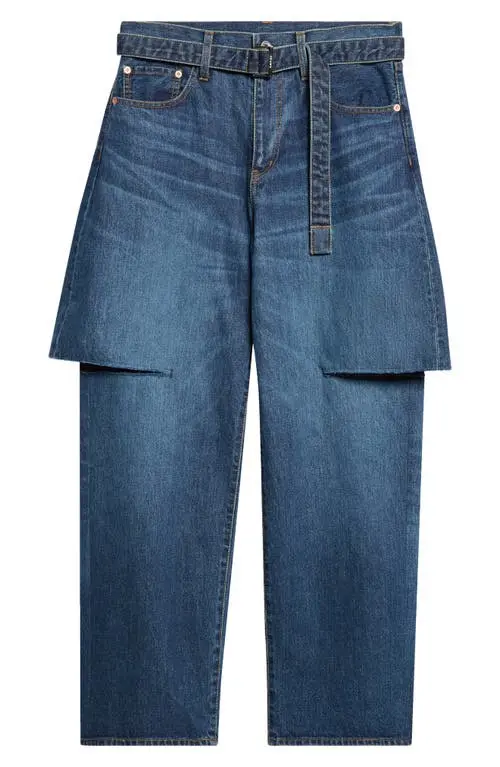Sacai Sliced Belted Denim Jeans