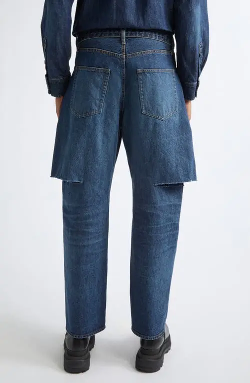 Sacai Sliced Belted Denim Jeans