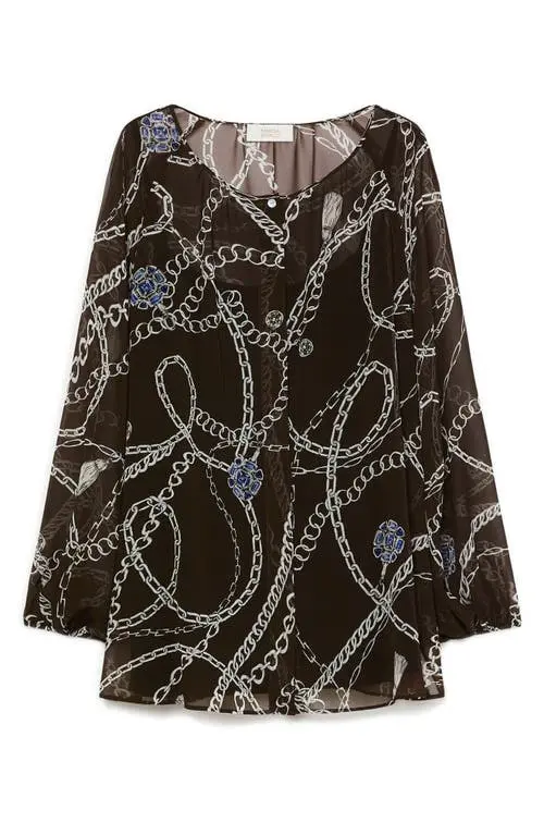 Marina Rinaldi Jewel Print Long Sleeve Georgette Tunic