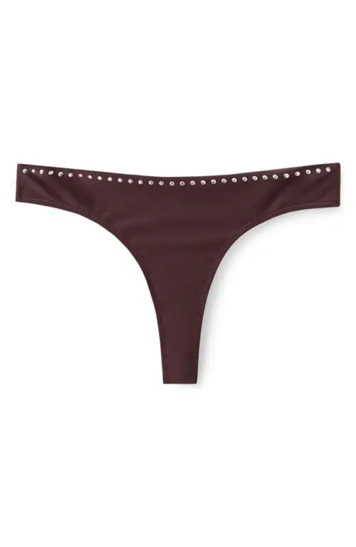 Mango Studded Brazilian Bikini Bottoms - Brown