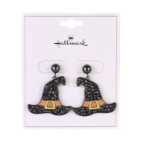 HALLMARK Halloween Witch Hat Statement Earrings