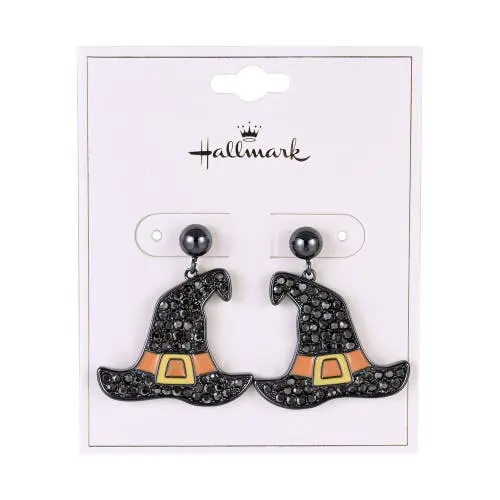 HALLMARK Halloween Witch Hat Statement Earrings