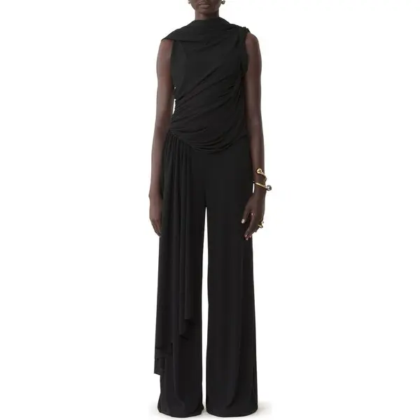 LANVIN Draped Jumpsuit In Crepe Jersey - Black