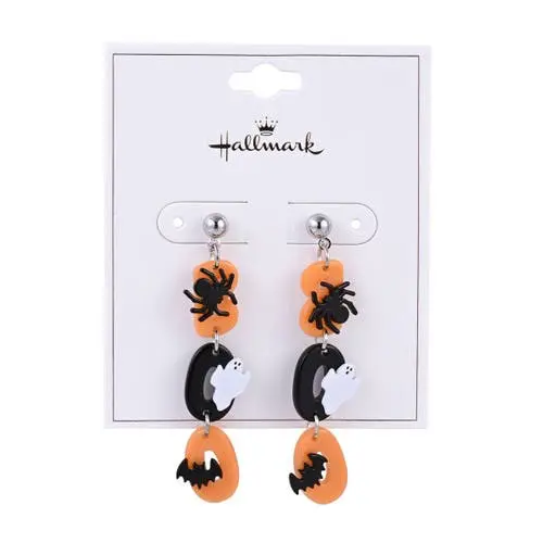 HALLMARK Halloween "boo" Dangle Earrings With Charms
