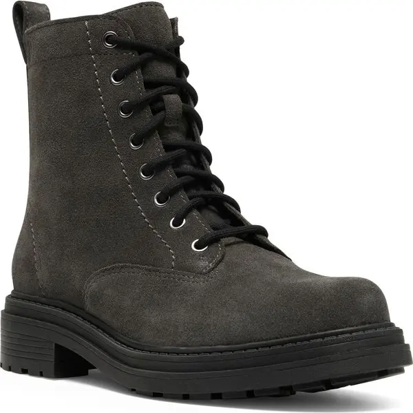 Clarks Orinoco 3 Lane Leather Boot - Dark Grey Suede