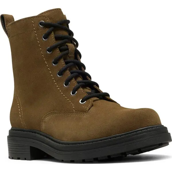 Clarks Orinoco 3 Lane Leather Boot - Olive Suede