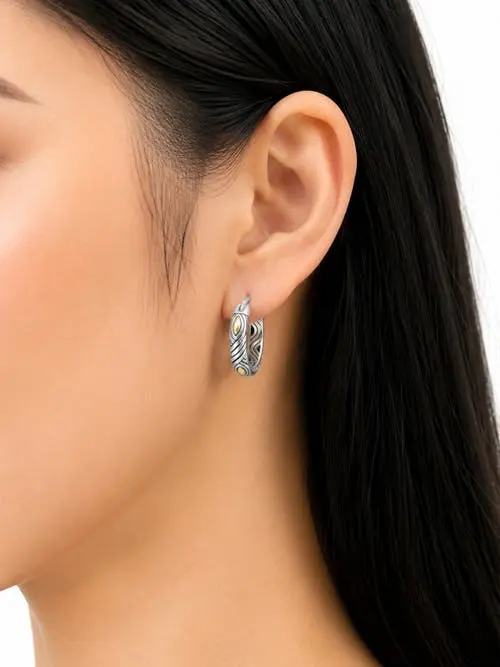 DEVATA 20mm Woven Hoop Earrings