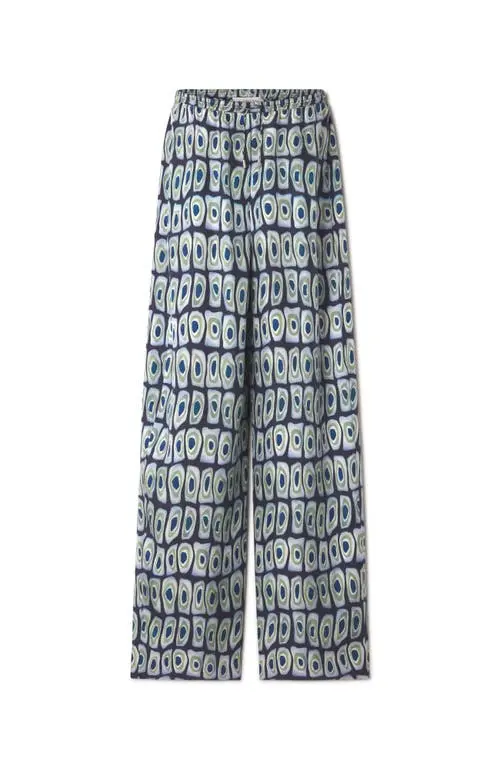 LANVIN Printed Wide-leg Silk Pants
