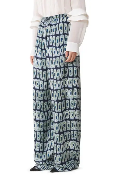 LANVIN Printed Wide-leg Silk Pants