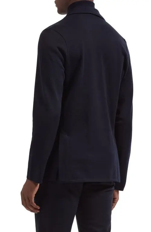 Bugatchi Double-breasted Merino Wool Sweater Blazer