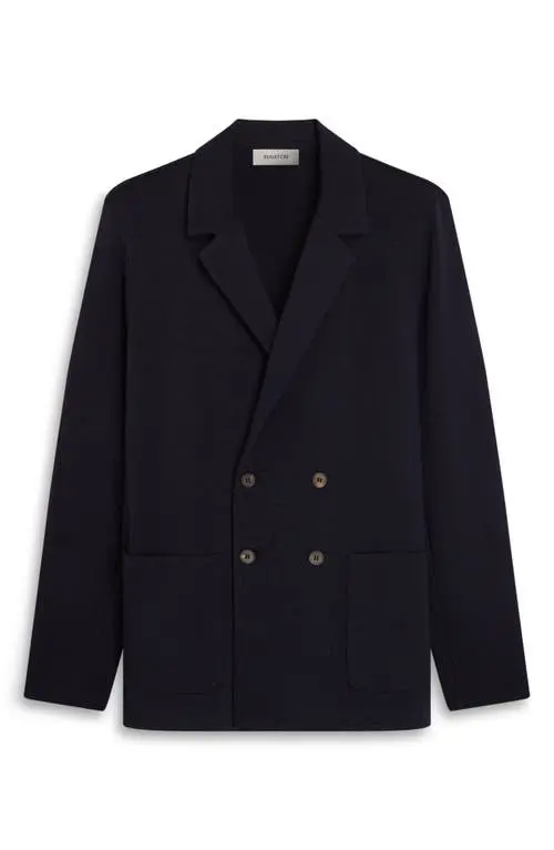 Bugatchi Double-breasted Merino Wool Sweater Blazer