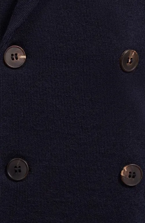 Bugatchi Double-breasted Merino Wool Sweater Blazer