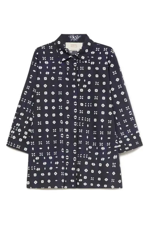 Marina Rinaldi Geometric Print Cotton Shirt