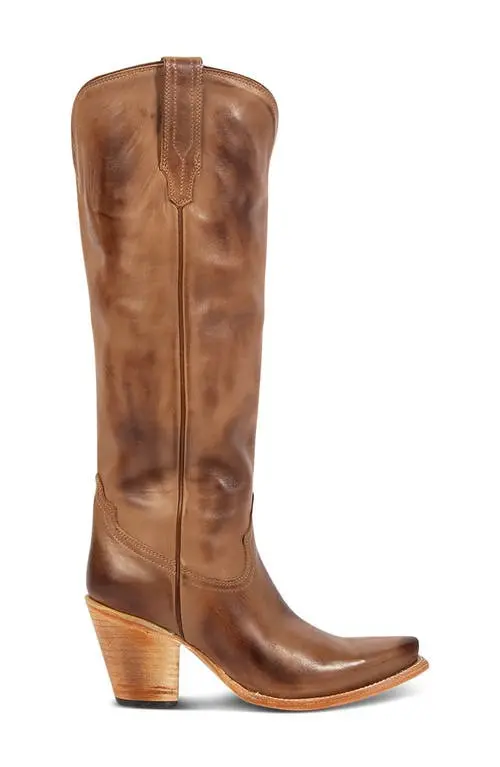 FREEBIRD Thunderbird Knee High Leather Western Boots - Beige