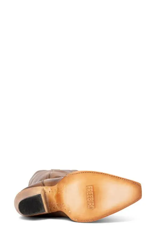 FREEBIRD Thunderbird Knee High Leather Western Boots - Beige