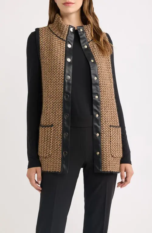 Anne Klein Metallic Bouclè Knit Vest