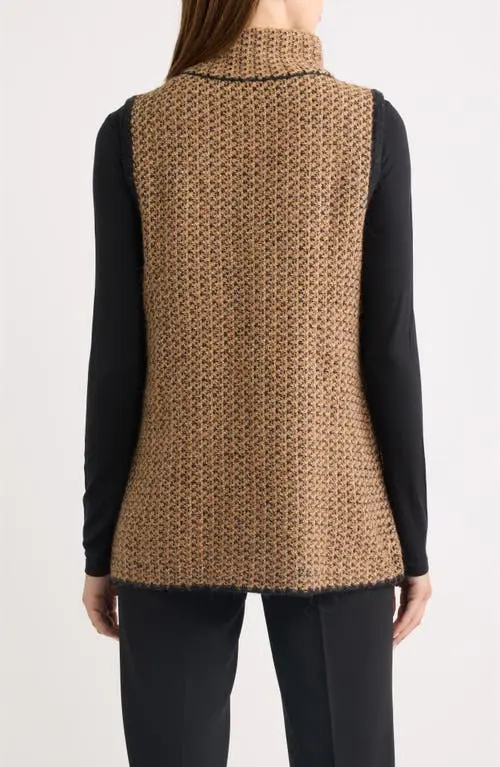 Anne Klein Metallic Bouclè Knit Vest
