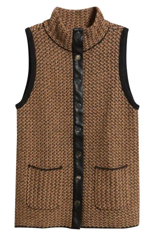 Anne Klein Metallic Bouclè Knit Vest