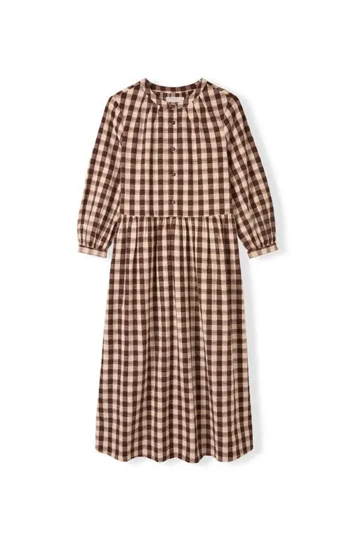 CELTIC & CO. Collarless Gingham Midi Dress