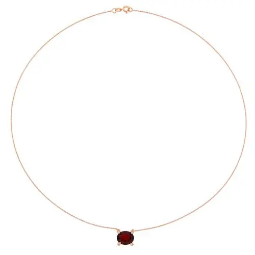 JULIANNA B. Oval And Diamond Accent Necklace In 10k Rose Gold