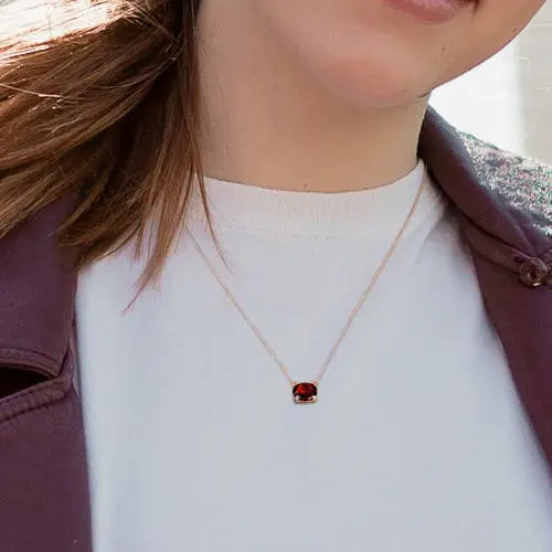 JULIANNA B. Oval And Diamond Accent Necklace In 10k Rose Gold