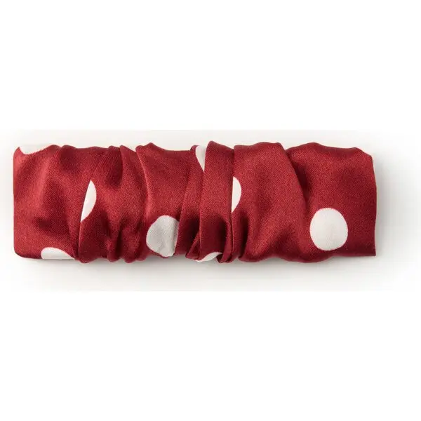 OLAH Polka Dot Silk Hair Barrette Clip - Red