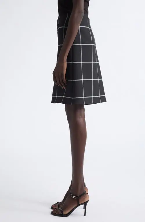 COURREGES Windowpane Check Knee-length Skirt - Black/white
