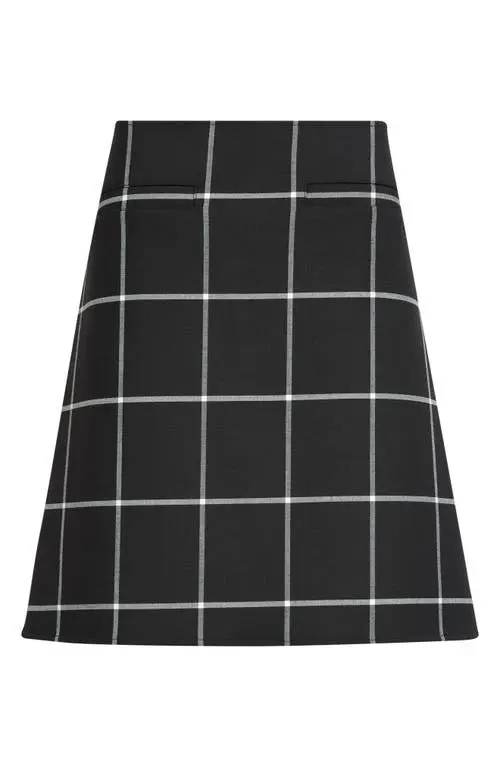 COURREGES Windowpane Check Knee-length Skirt - Black/white