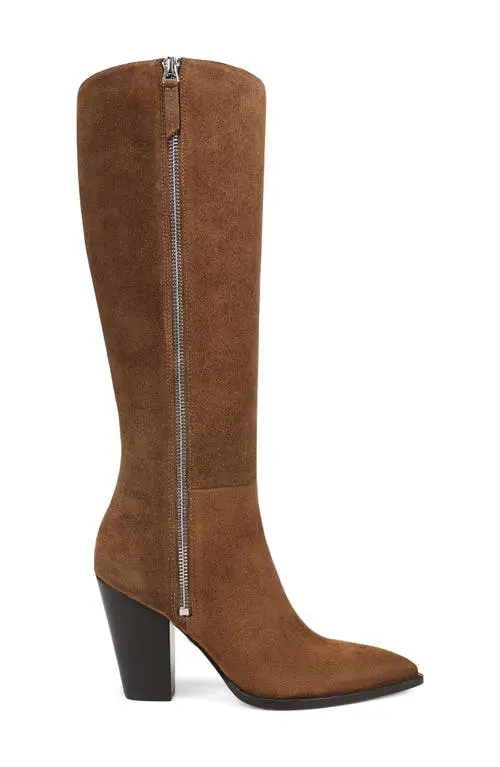 Veronica Beard Levanne Leather Knee High Boot - Chestnut Suede