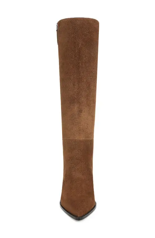 Veronica Beard Levanne Leather Knee High Boot - Chestnut Suede