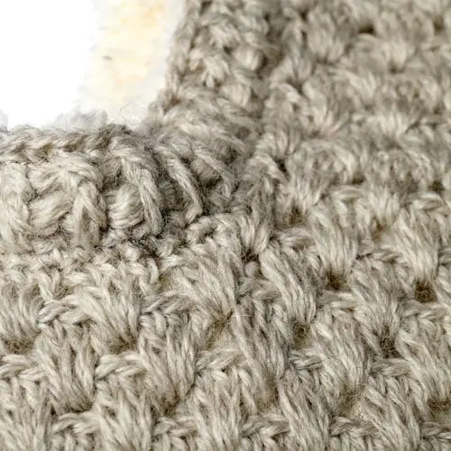 NIRVANNA DESIGNS Lambswool Crochet Hood With Chin Ties - Linen