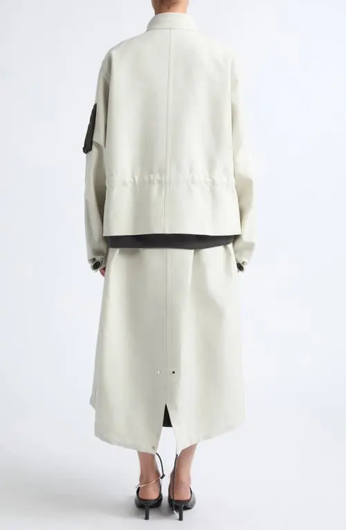 Sacai Wool Flannel & Nylon Twill Hybrid Coat - Ecru