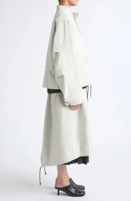 Sacai Wool Flannel & Nylon Twill Hybrid Coat - Ecru