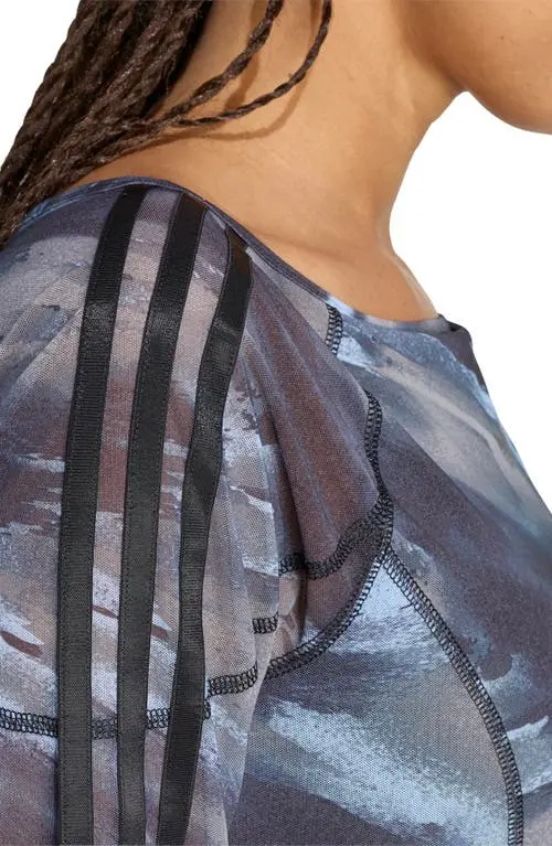 ADIDAS ORIGINALS Allover Print Mesh Minidress - Olive/coffee/sky/black
