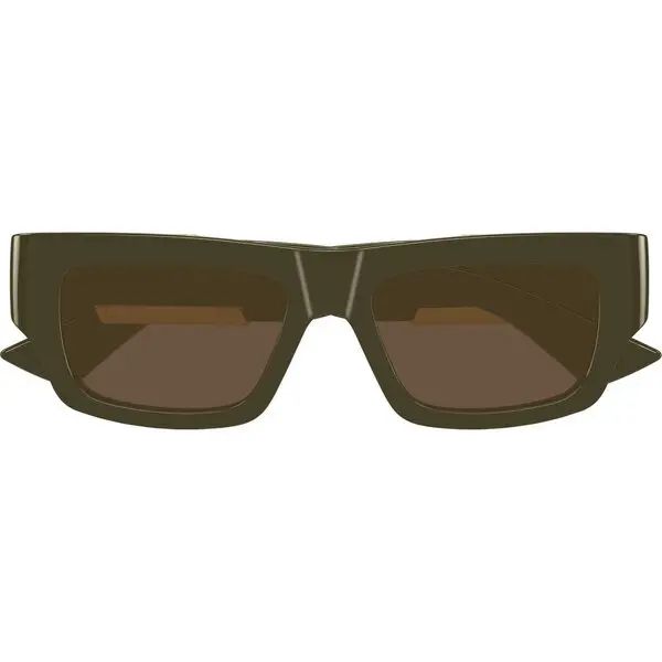 Bottega Veneta Bv1452s Rectangle Sunglasses - Green