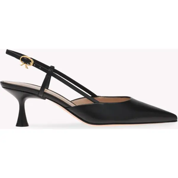 GIANVITO ROSSI Kitten Heel Slingback Pumps - Black