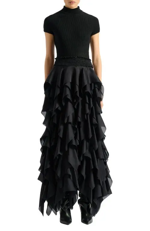 Balmain Long Ruffled Skirt