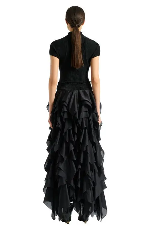 Balmain Long Ruffled Skirt