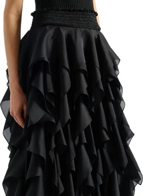 Balmain Long Ruffled Skirt