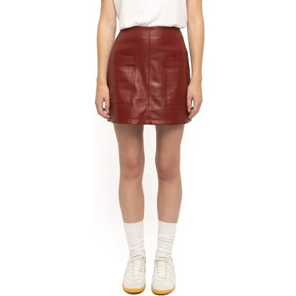 Zadig&Voltaire Jaime Leather Miniskirt - Cherry
