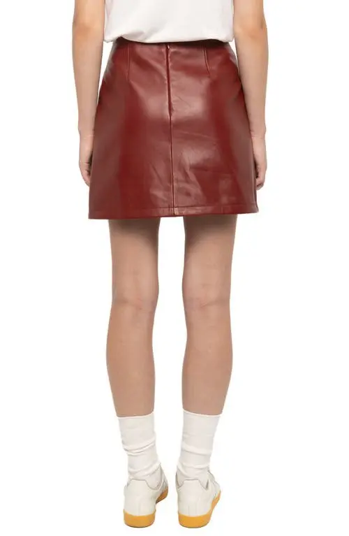 Zadig&Voltaire Jaime Leather Miniskirt - Cherry