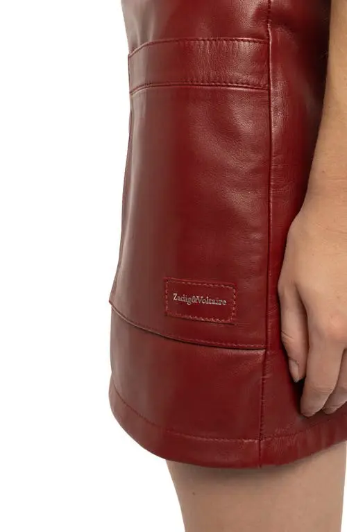 Zadig&Voltaire Jaime Leather Miniskirt - Cherry
